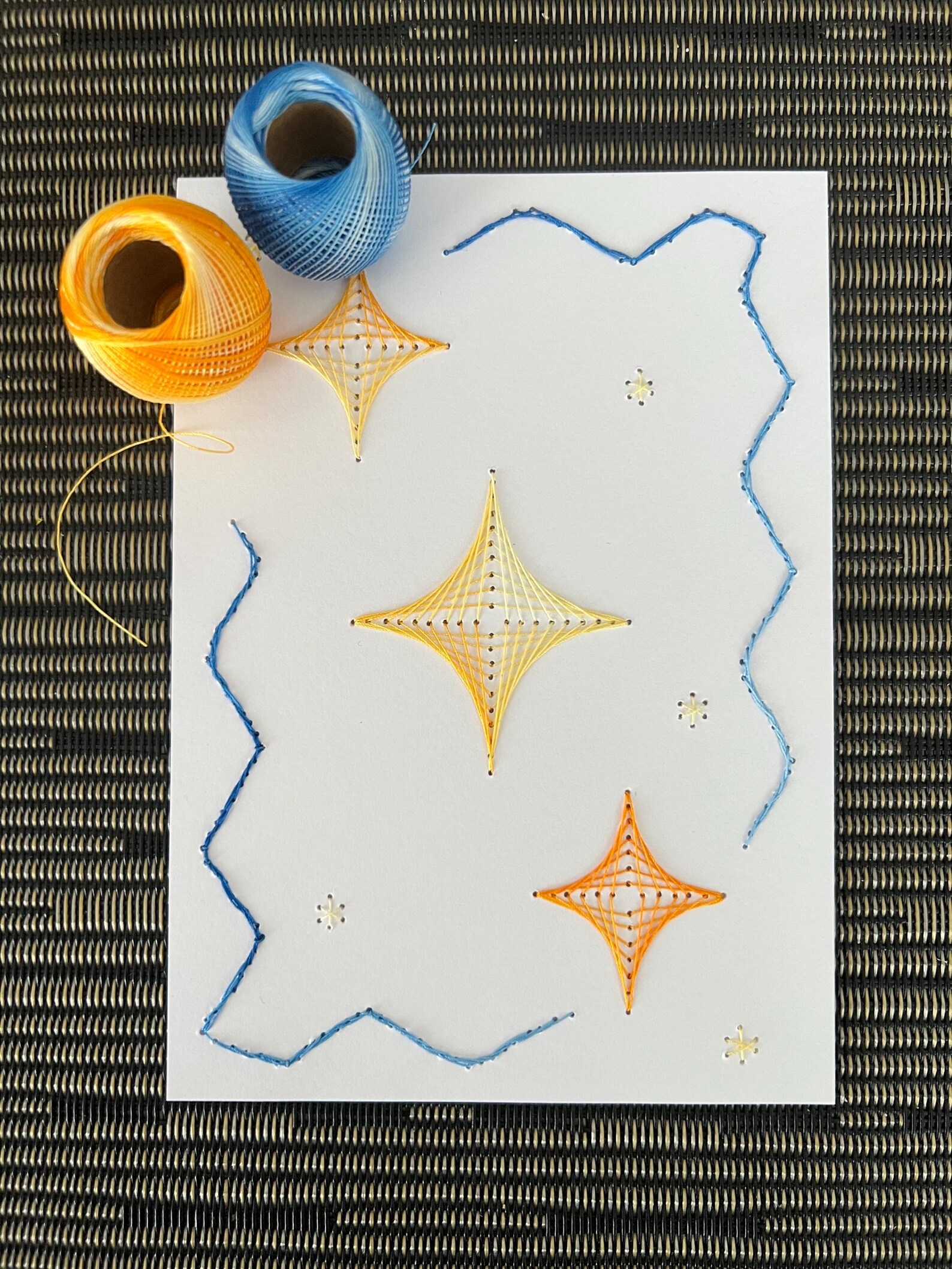 Hand Stitched Star Card – Modern Greeting – Birthday, Sympathy ...