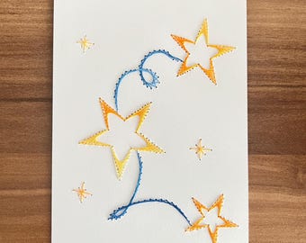 Hand Stitched Shooting Star Card – Modern Greeting – Birthday, Sympathy ...