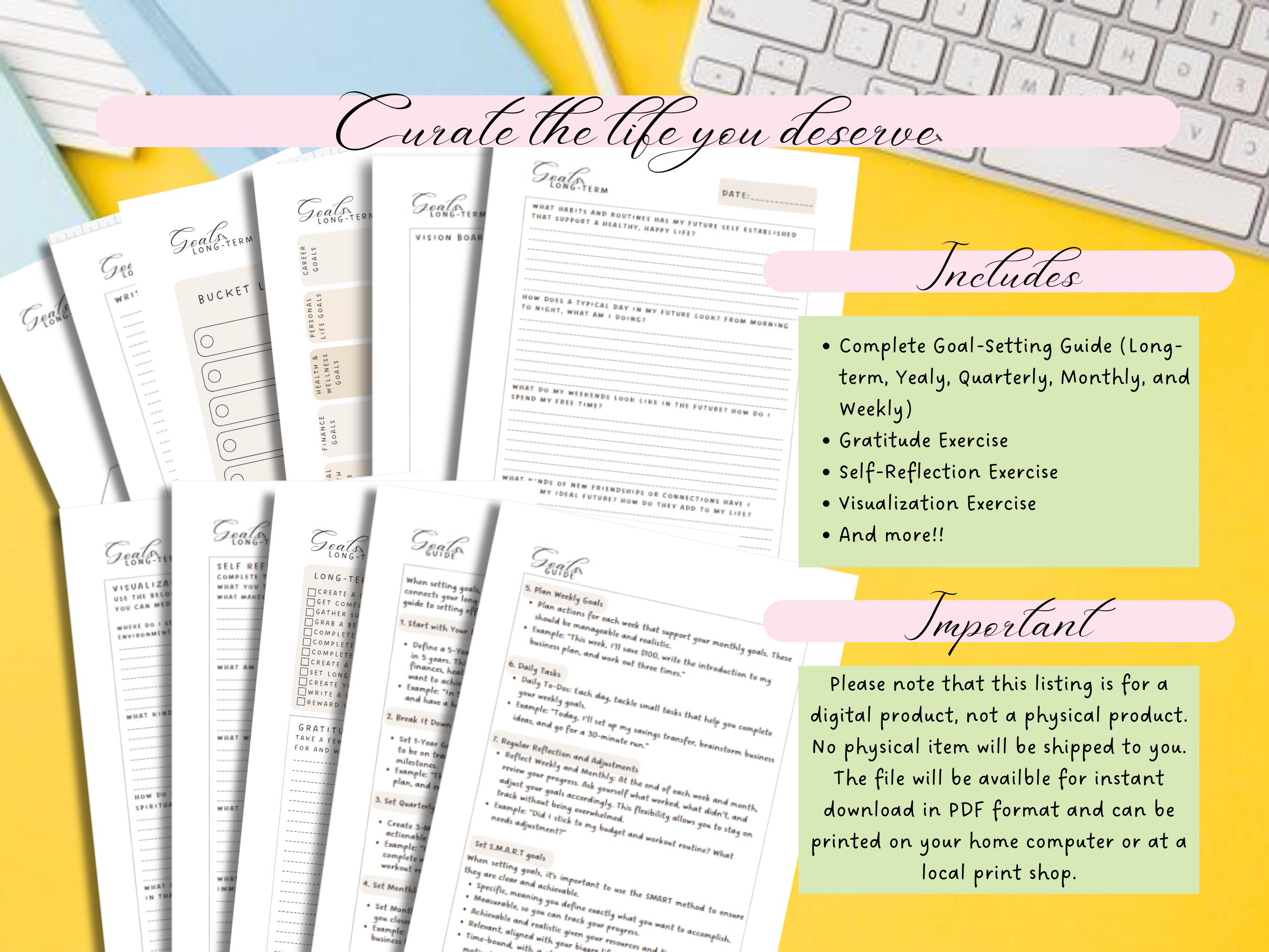 Long-term Goal Setting Guide & Planner Instant Download A4 - Etsy