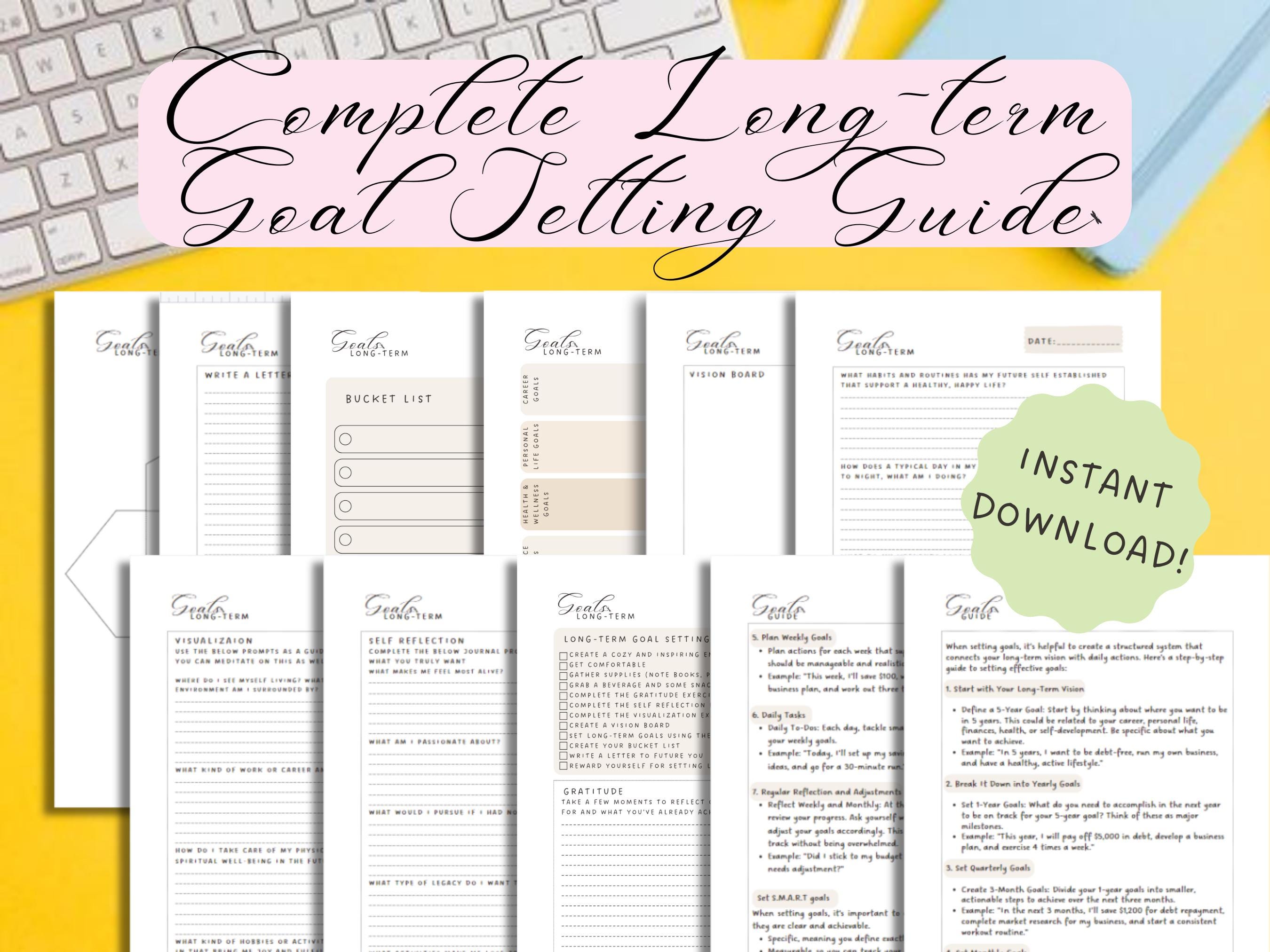 Long-term Goal Setting Guide & Planner Instant Download A4 - Etsy