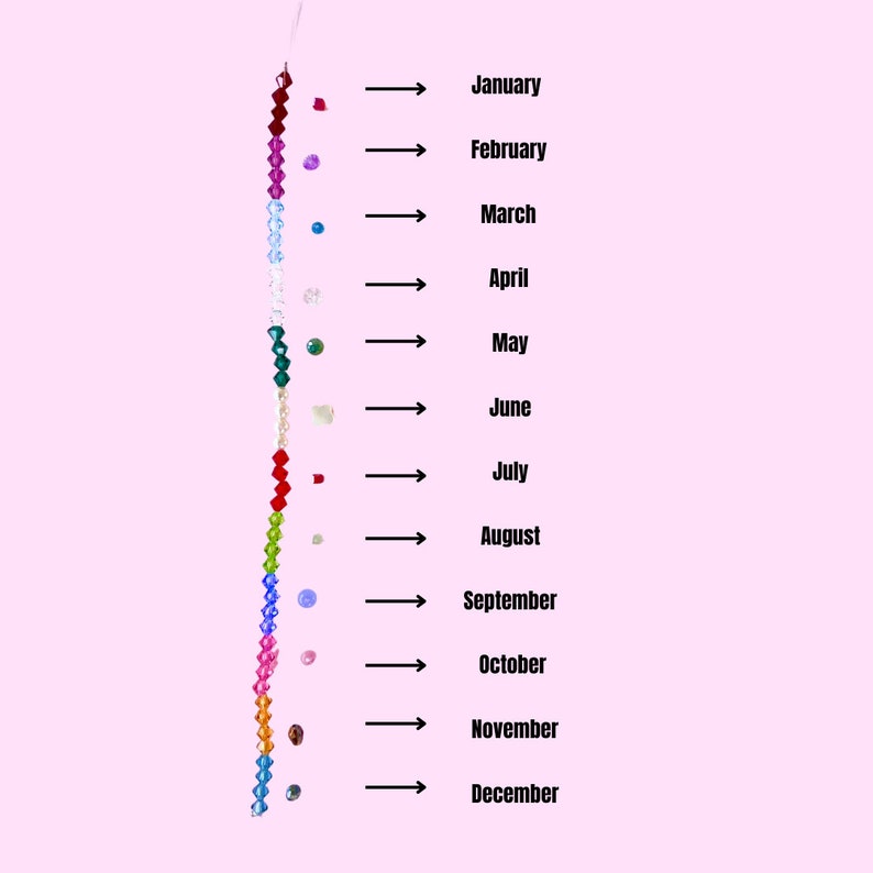 PERSONALIZED Birthstone Bracelet Birthstone Crystal Beaded Custom Word ...