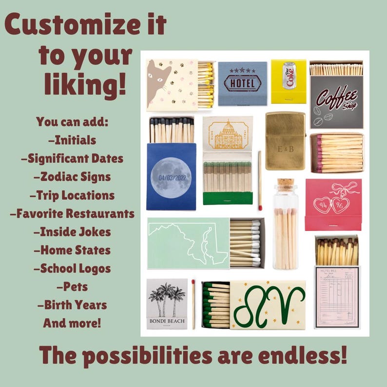 Custom Matchbox Collage Canva Template for Gifts Anniversary Birthday ...