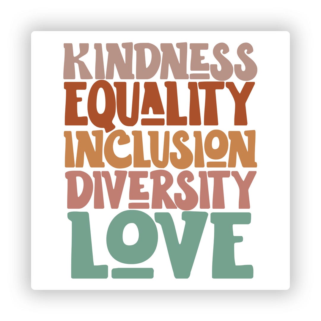 Kindness Equality Inclusion Diversity Love Car Magnet | Positive Vibes ...
