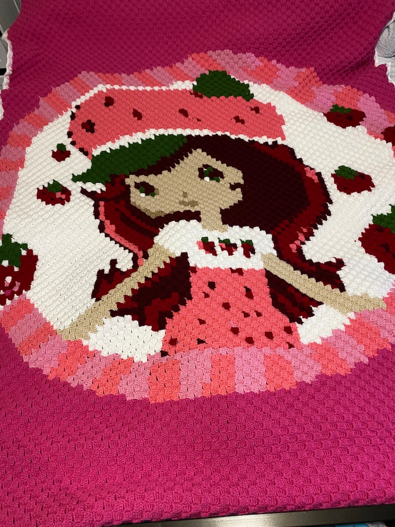 Strawberry Shortcake, C2C, Written Pattern, XXL Blanket - Etsy