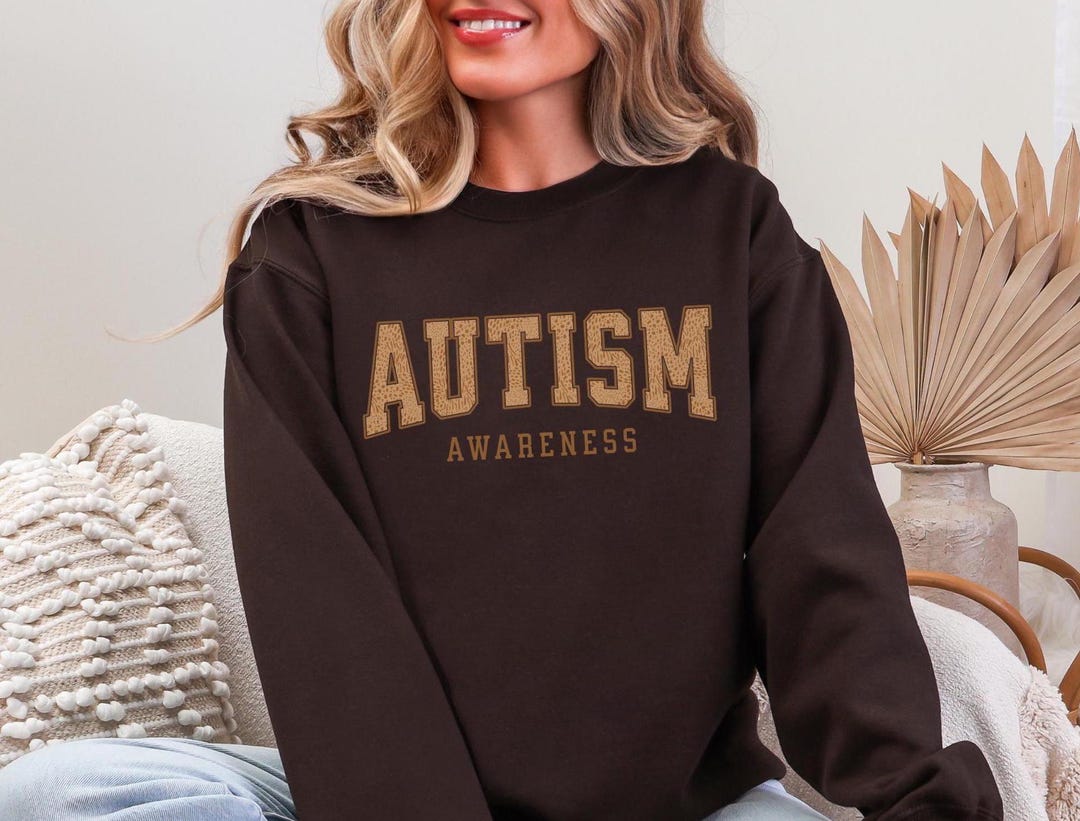 Autism Awareness Cheetah Crewneck, Leopard Print Autistic Mom ...