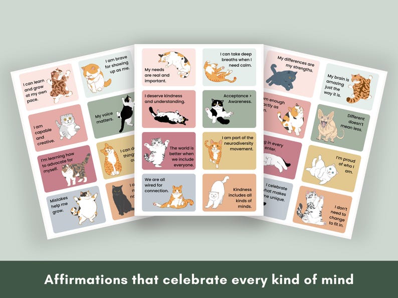 Neurodiversity Affirmation Cards Autism Affirmation Cards Neurodiverse ...