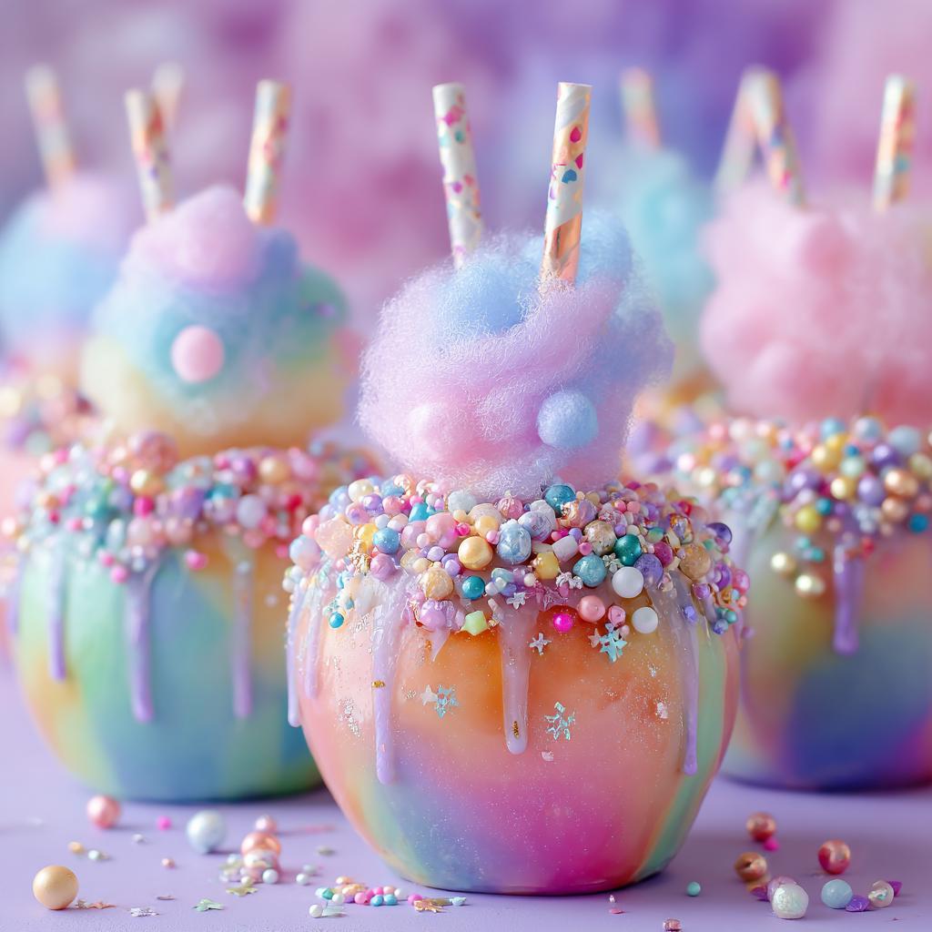 Rainbow Candy Apple Recipe: Sprinkles & Cotton Candy (PDF Download) - Etsy
