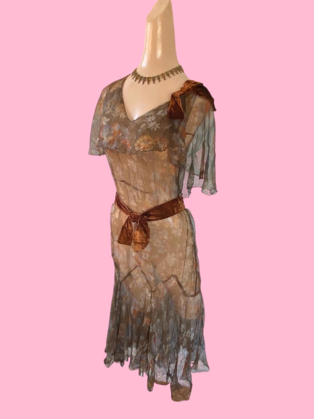 Vintage 1920s Mysterious Muted Fall Colors Flapper Dress Sz XS - Etsy