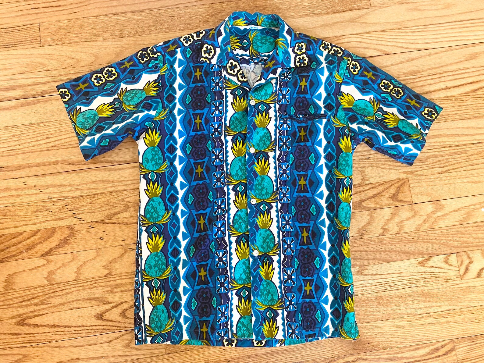 Vintage 1950s Tropicana Cotton Hawaiian Aloha Shirt Blue - Etsy