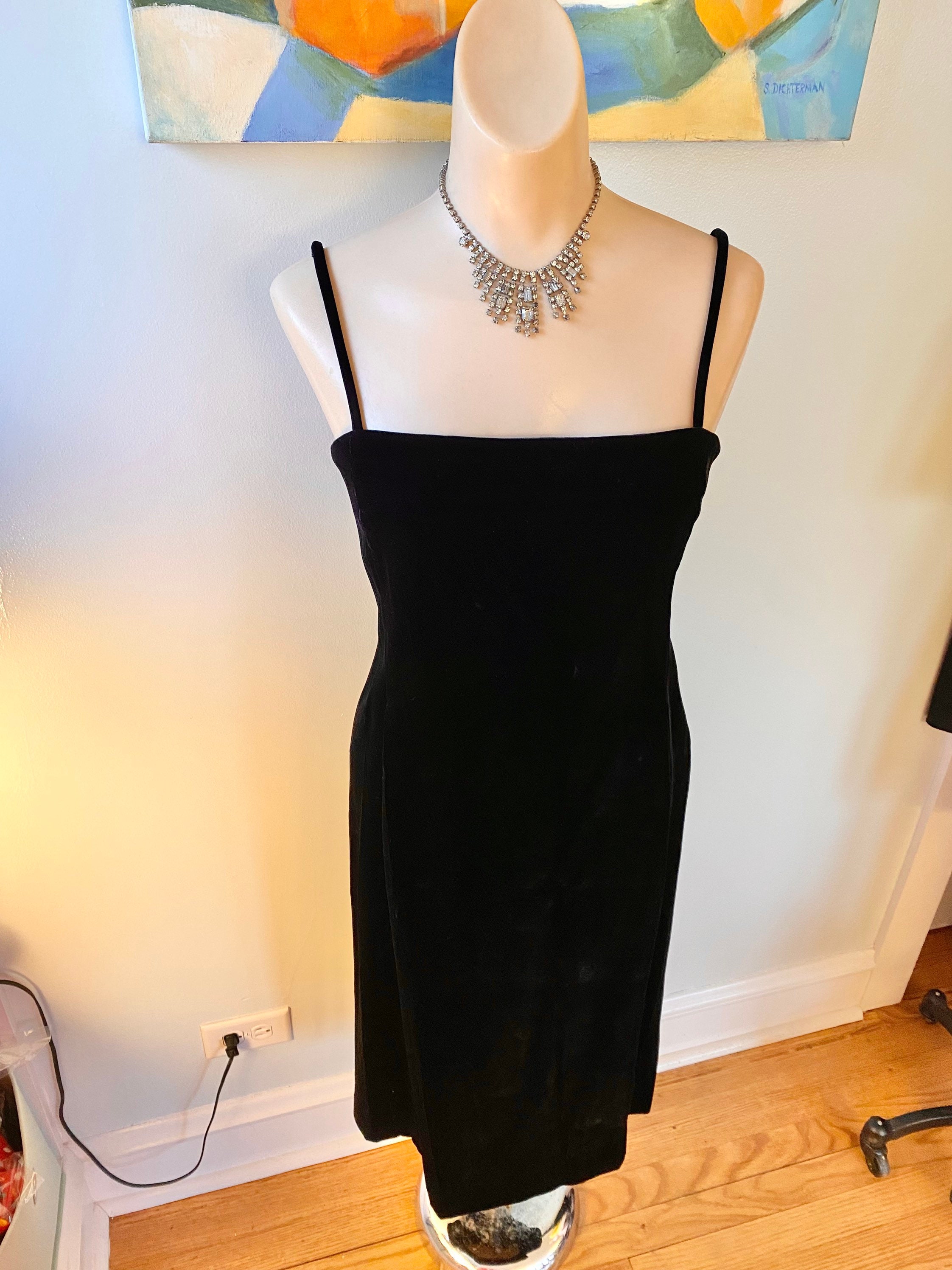 Vintage 1980s 1990s Youssef Rizkallah Velvet Evening Gown Column Dress ...