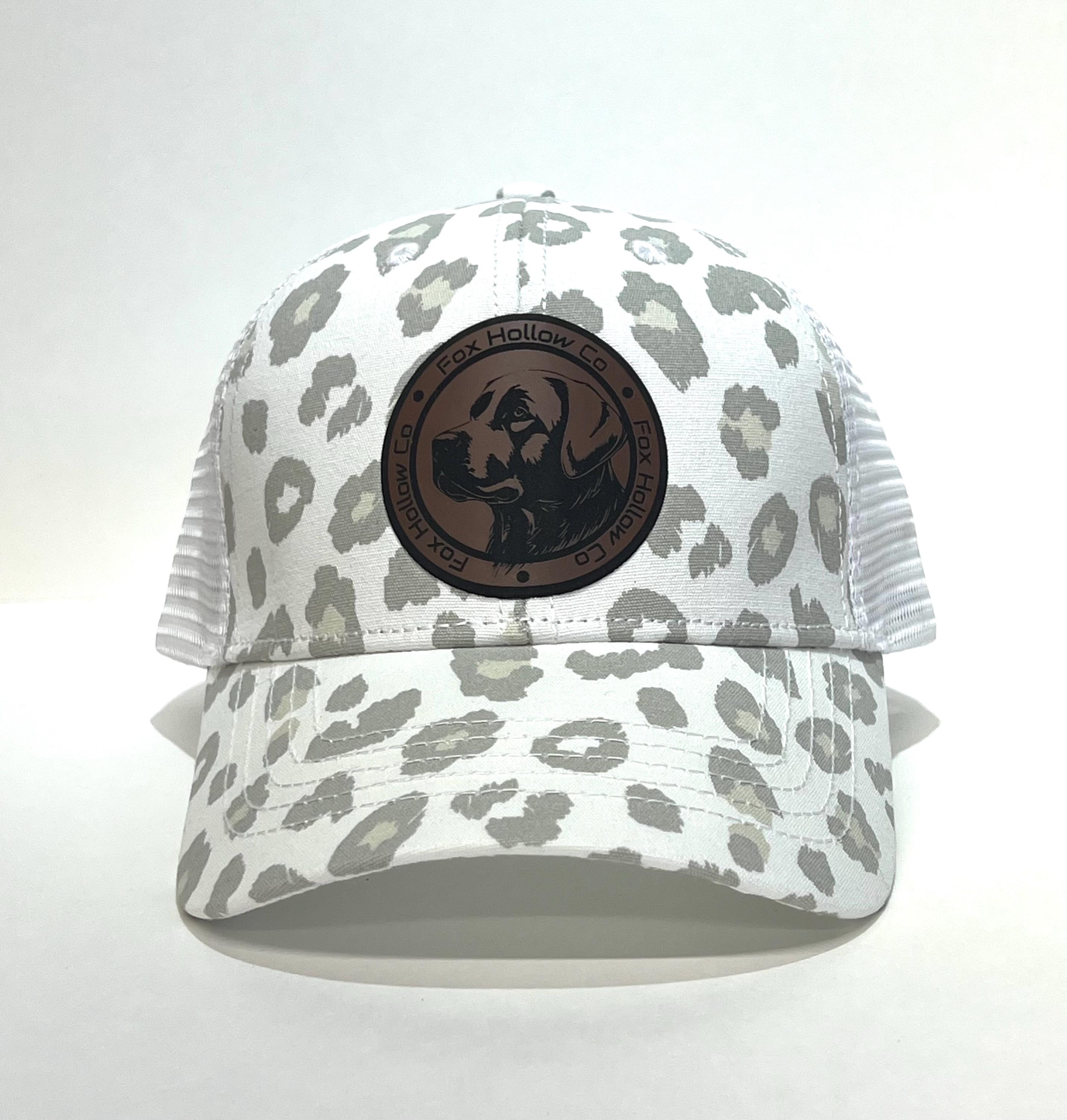 Fox Hollow Co-ponytail Hat-snow Leopard With Lab Patch - Etsy