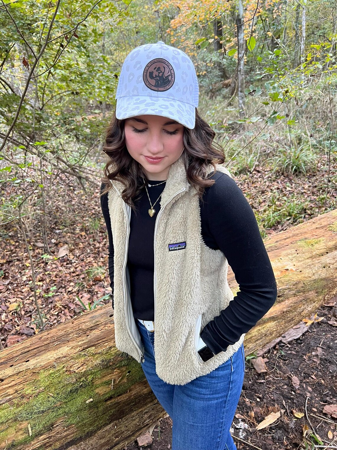 Fox Hollow Co-ponytail Hat-snow Leopard With Lab Patch - Etsy