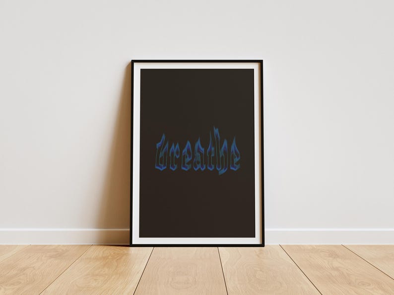 Breathe – Gothic Blue Flame Text | Grunge | Aesthetic | Tumblr ...