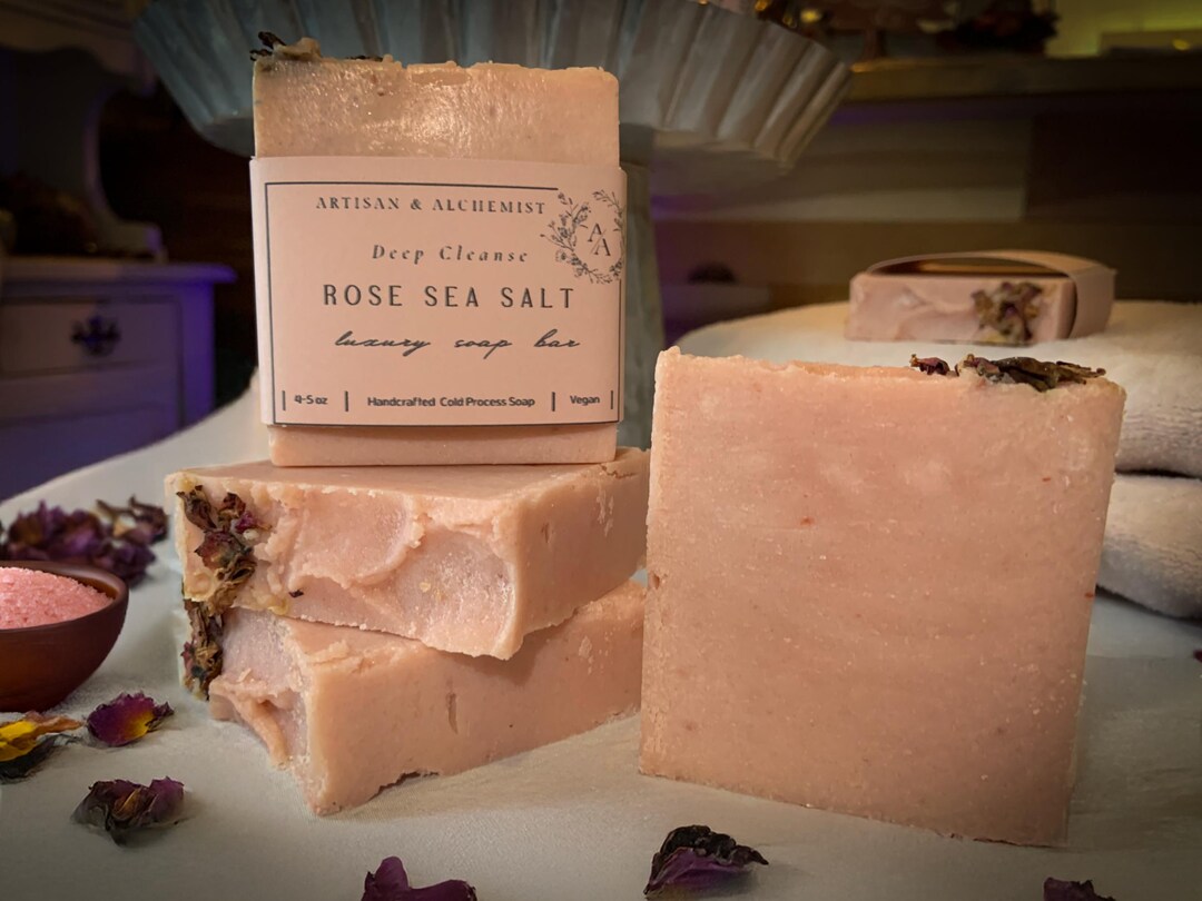 Rose Sea Salt Homemade Soap - Deep Cleanse Performance - Etsy