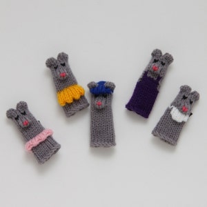 Mouse Family Finger Puppet Set (includes Dad Mouse, Mom Mouse, Brother ...