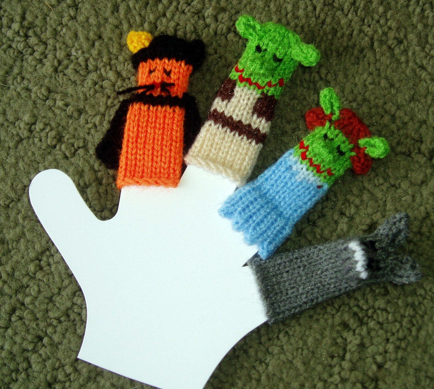 Ogre Friends Finger Puppet Set. includes 2 Ogres 1 Cat and - Etsy