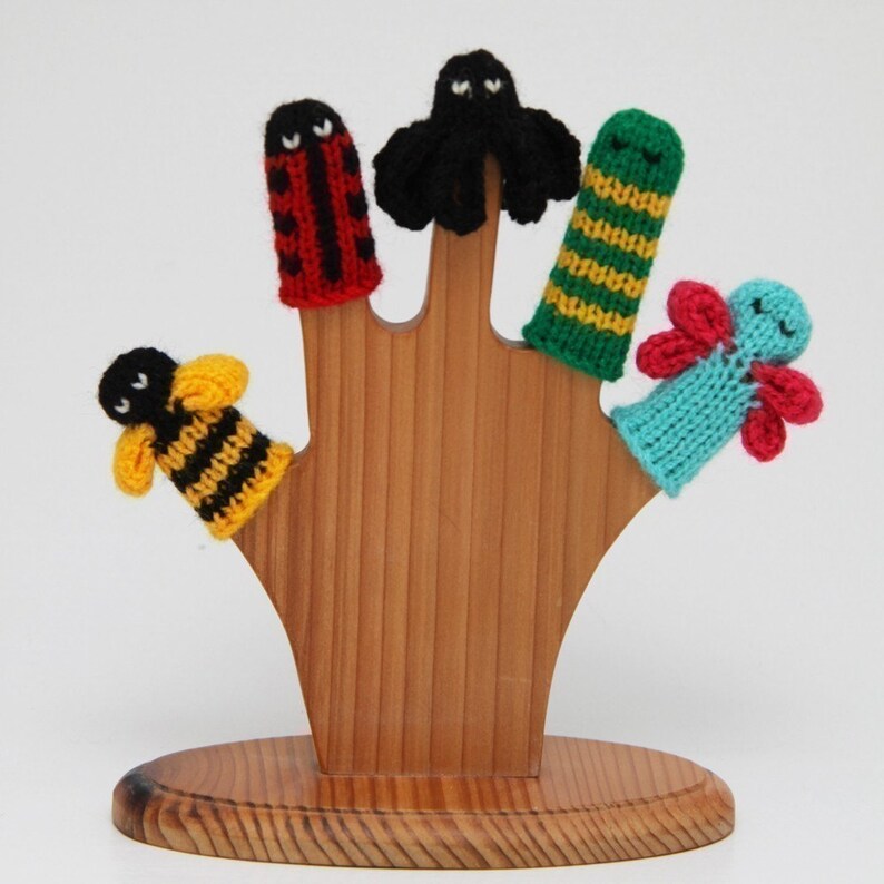 Bugs Finger Puppet Sets (includes Bumble Bee, Lady Bug, Spider ...