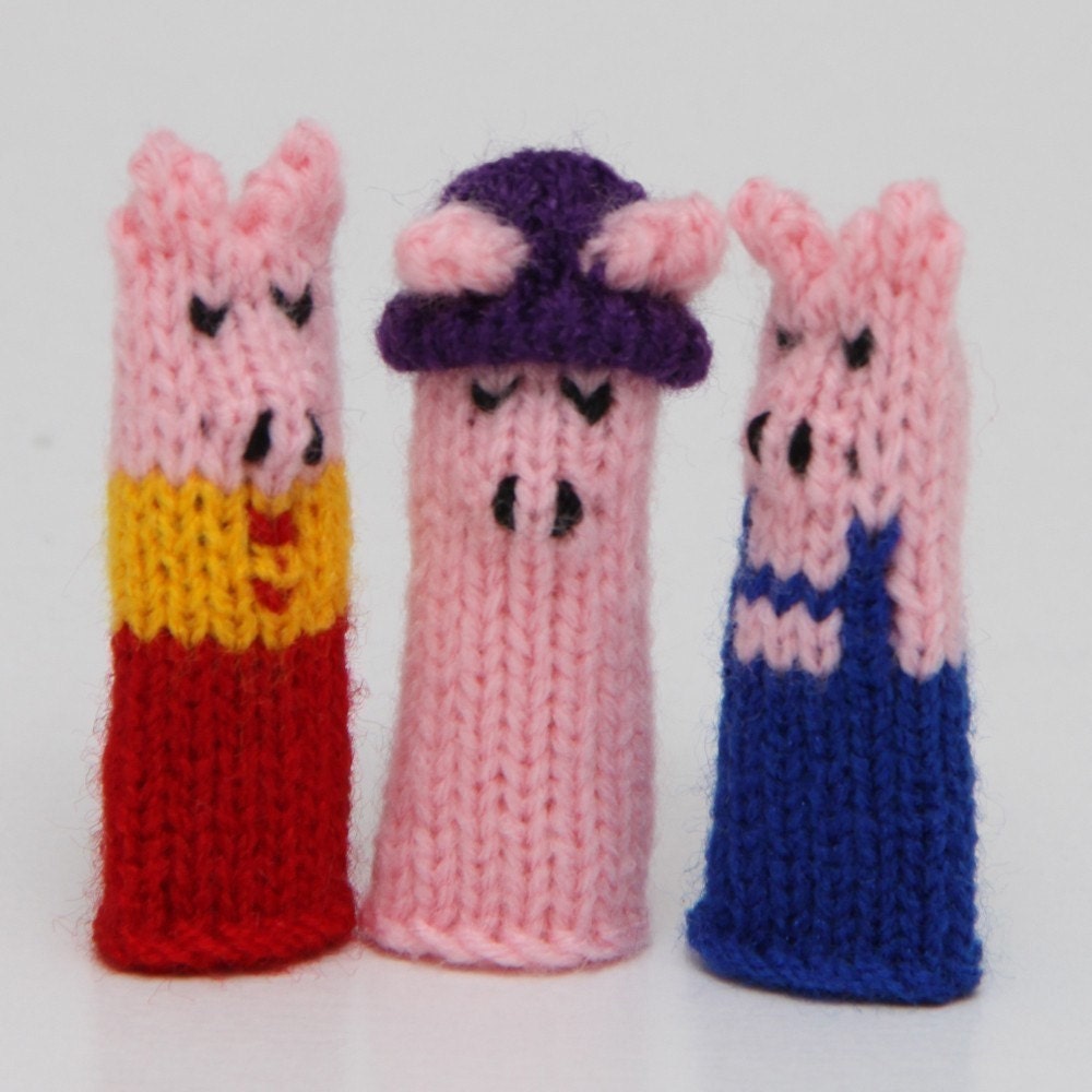 Three Little Pigs Finger Puppet Set includes 3 Pigs and the - Etsy
