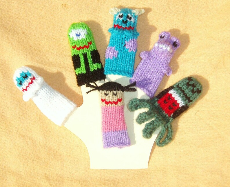 Monsters United Finger Puppet Set includes 5 Monsters and 1 - Etsy