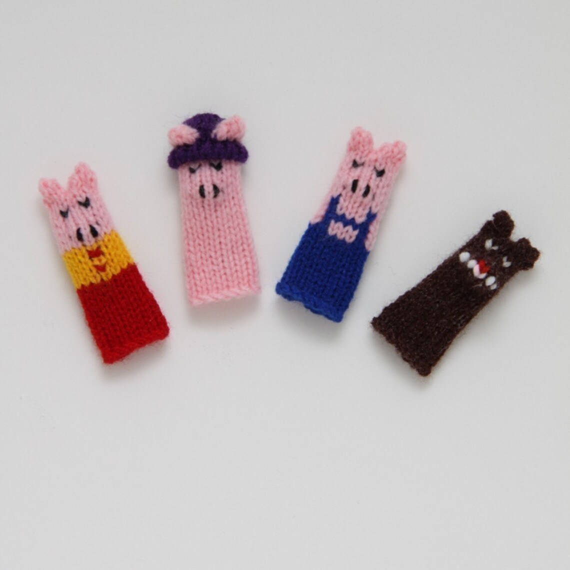 Three Little Pigs Finger Puppet Set includes 3 Pigs and the - Etsy
