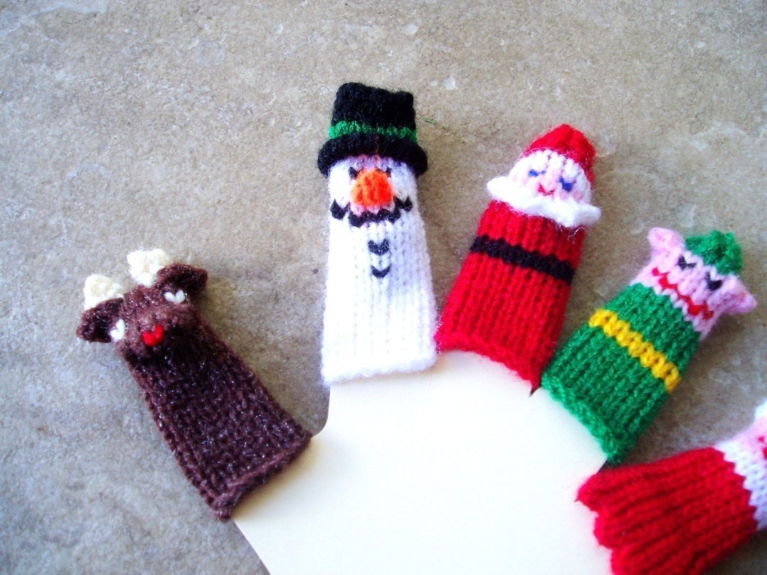 Christmas Finger Puppet Set (santa, Mrs. Santa, Rudloph, Snowman, and ...