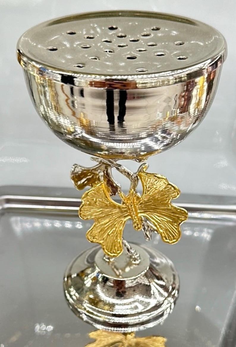 Incense Burner Bakhoor Set Luxury Butterfly Silver & Gold - Etsy