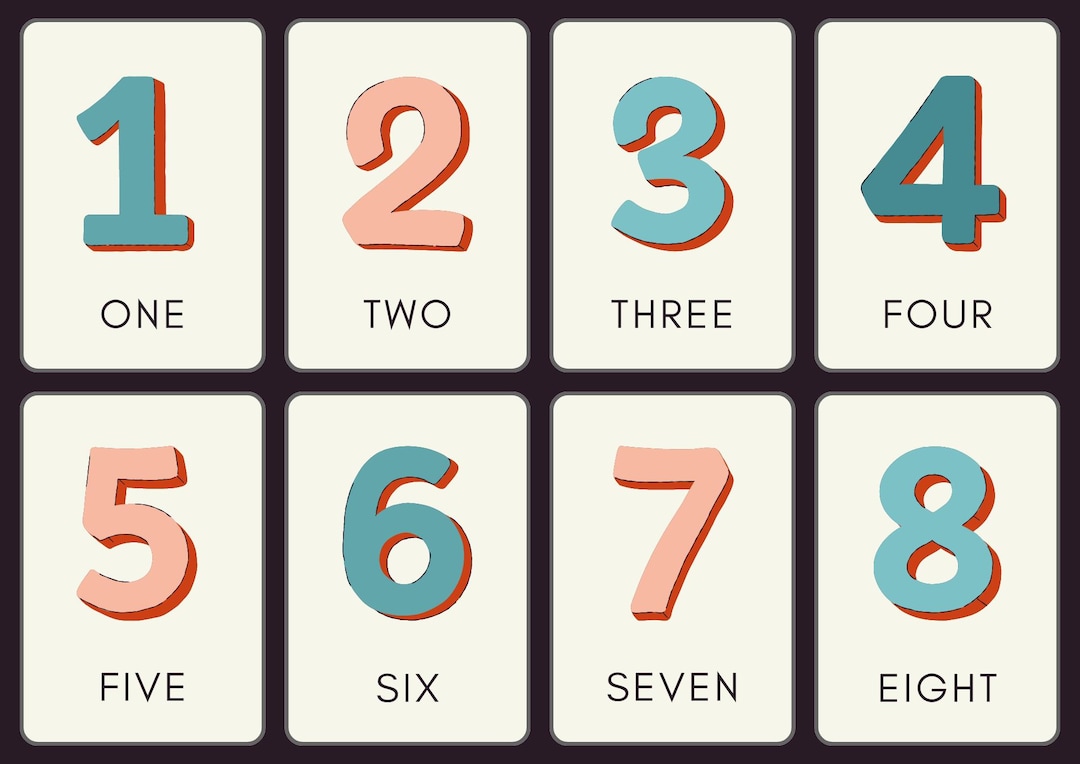 Numbers 1-20 Printable Flash Cards - Etsy