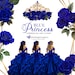 Blue Princess Dress Clipart, Blue Quinceañera, Royal Blue Flowers ...