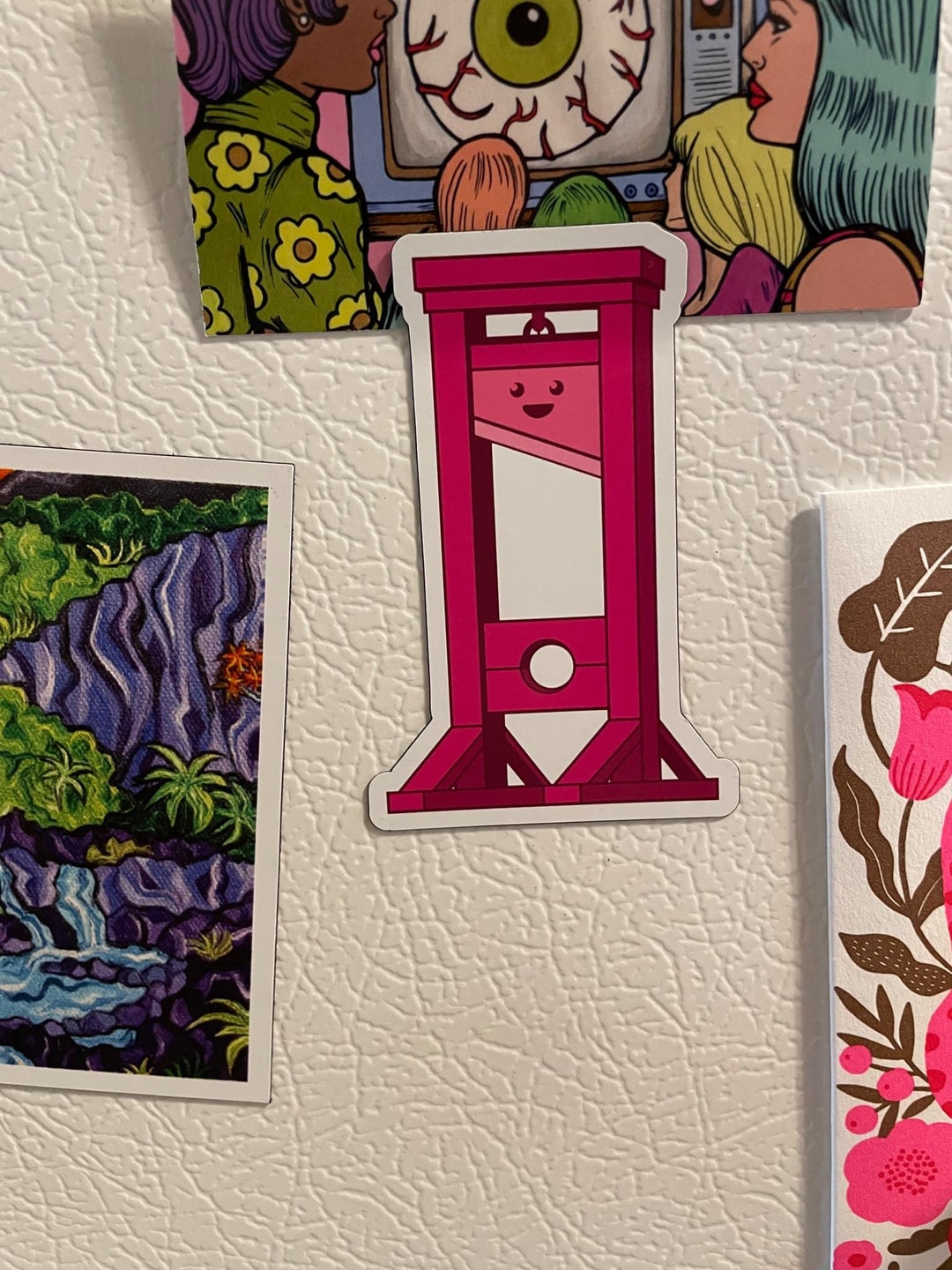 Cute Kawaii PINK GUILLOTINE MAGNET Anti-capitalist End Billionaires Eat ...