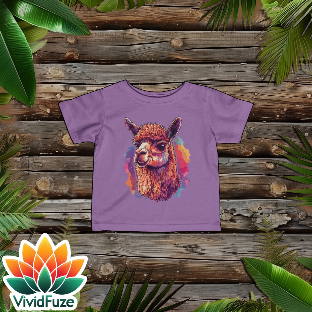 Infant Alpaca T-shirt Cute Artsy Alpaca Design Soft Baby Tee for Animal ...