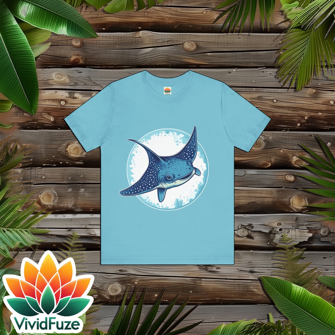 Adult Stingray T-shirt Ocean Wildlife Graphic Tee Unique Sea Life ...