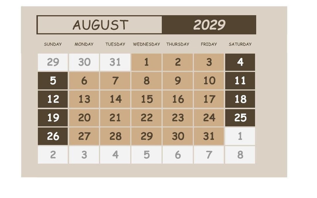 Digital Calendar Template - Etsy