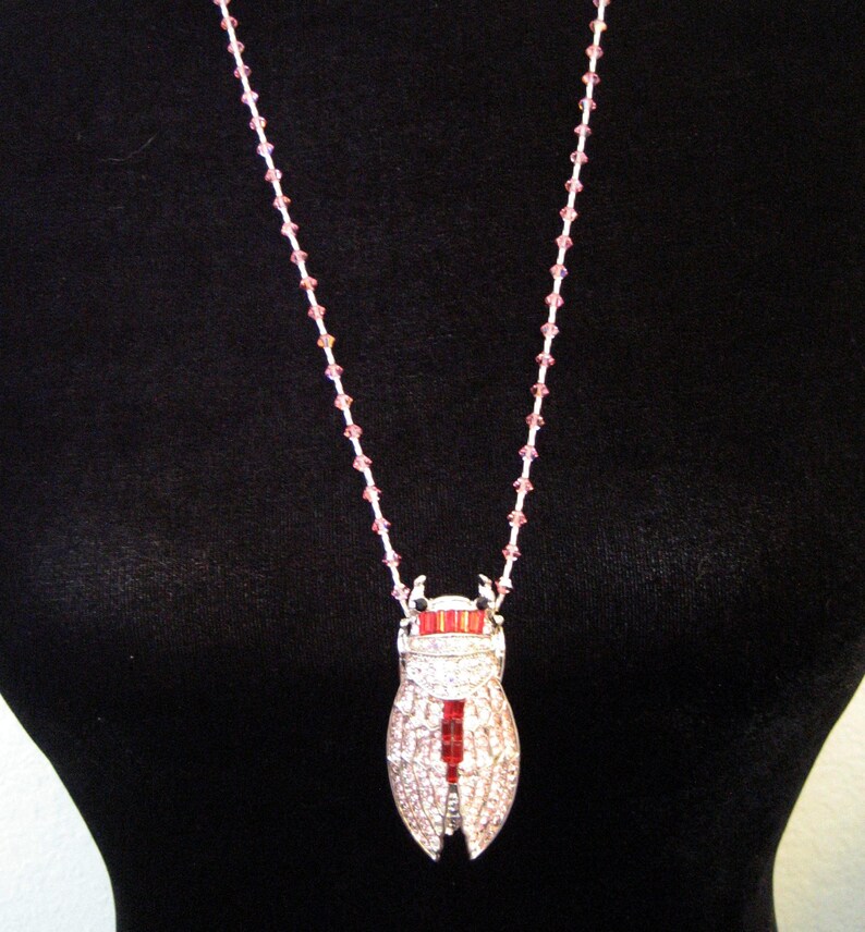 Unique Swarovski Crystal Pink Cicada Locust Cricket Pendant - Etsy Hong ...