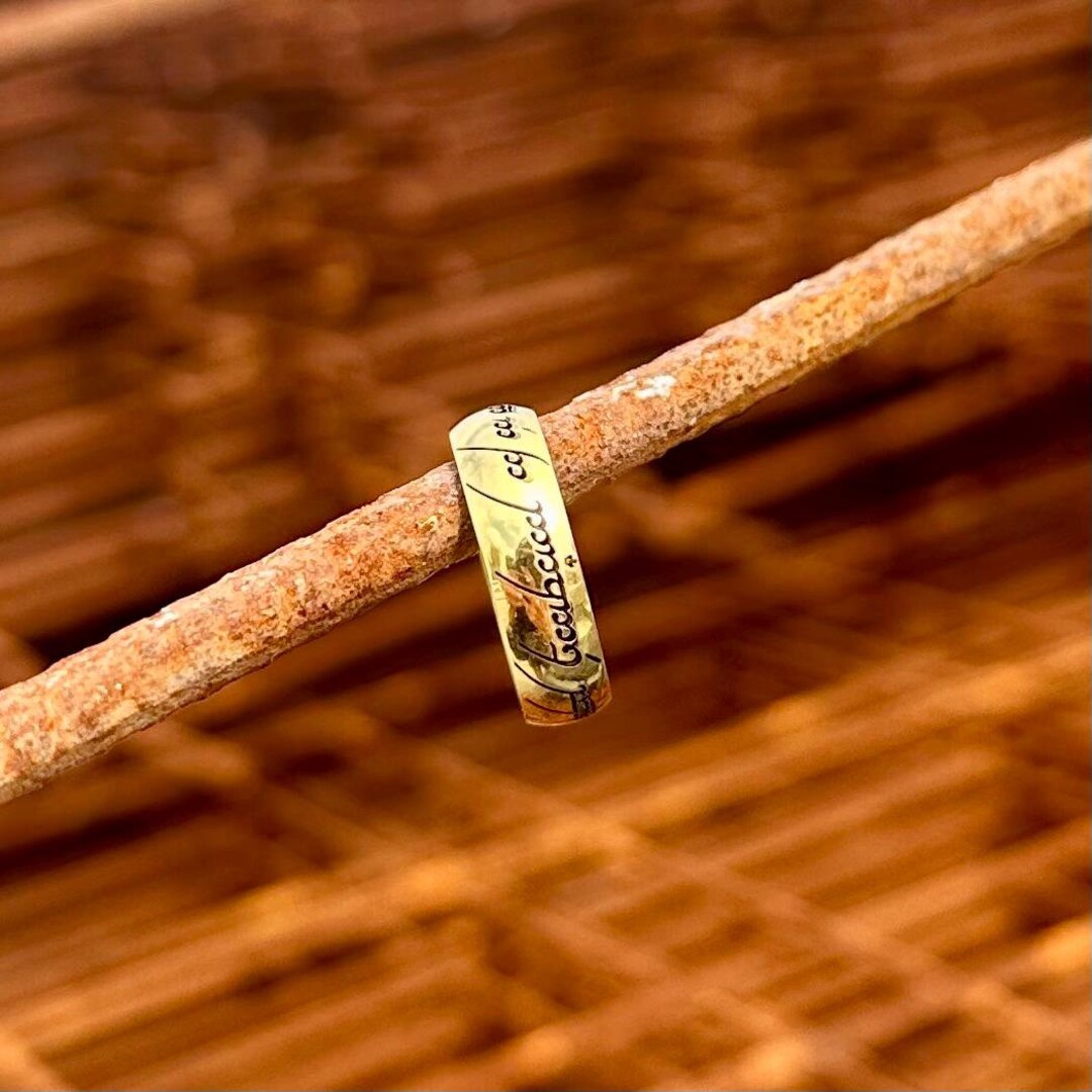925silver Custom Engraved Elvish Ring • Personalized Wedding Band ...
