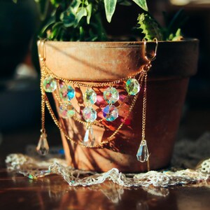 Crystal Plant Pot Charm With Sun Catchers and Chains - Etsy