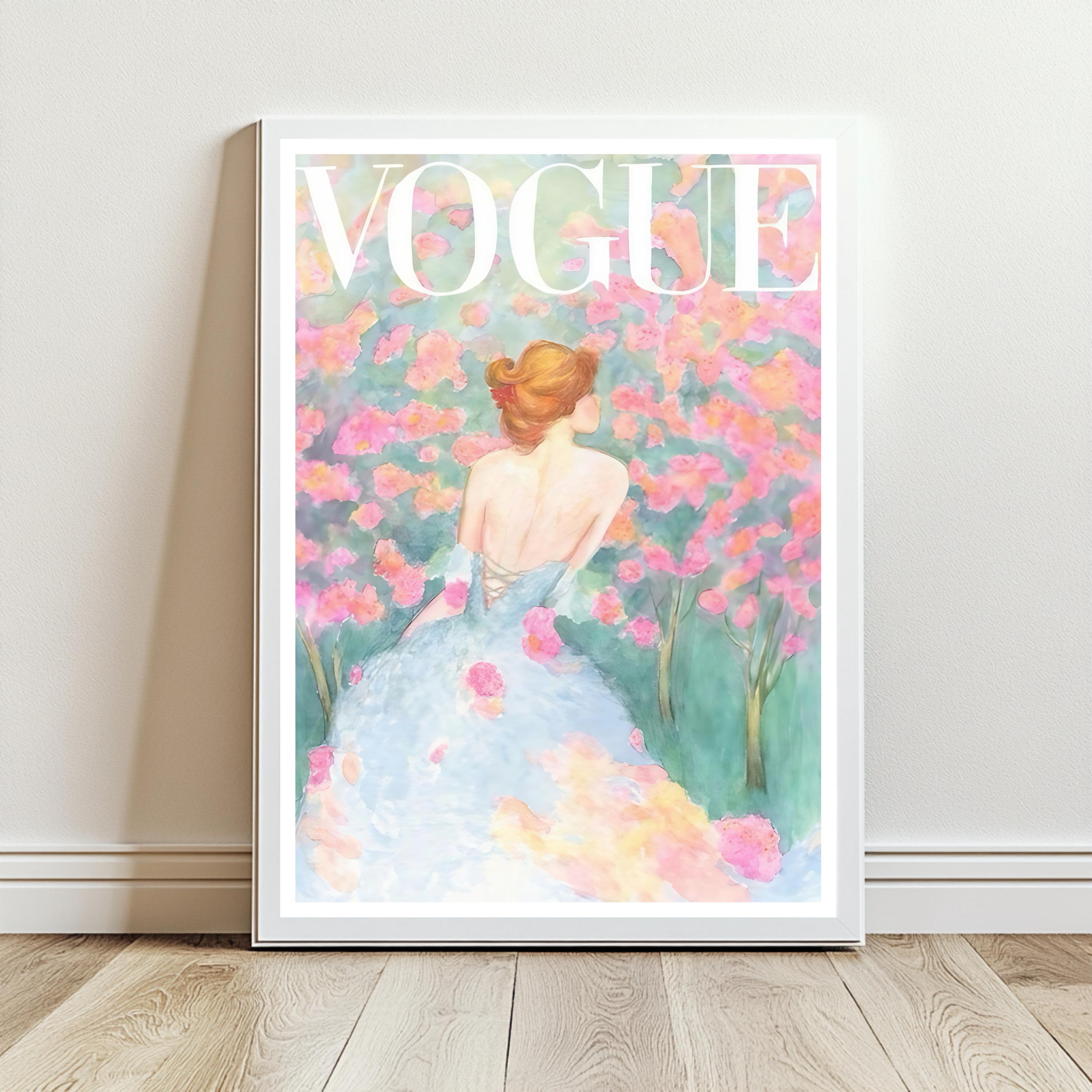 Vouge Girl in the Flower Field Trendy Pink Preppy Decore Cute Coquette ...