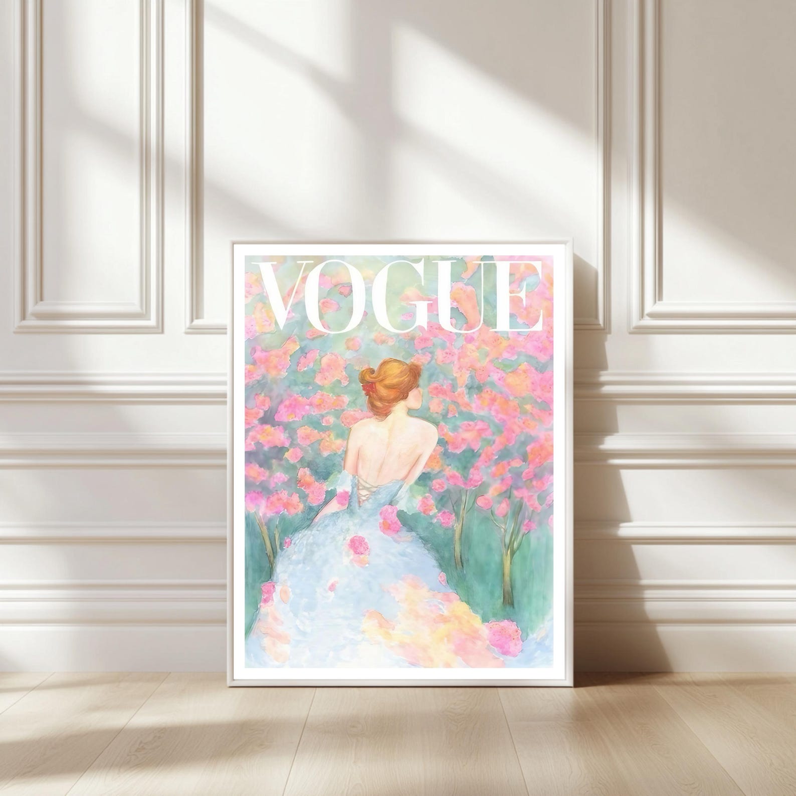 Vouge Girl in the Flower Field Trendy Pink Preppy Decore Cute Coquette ...