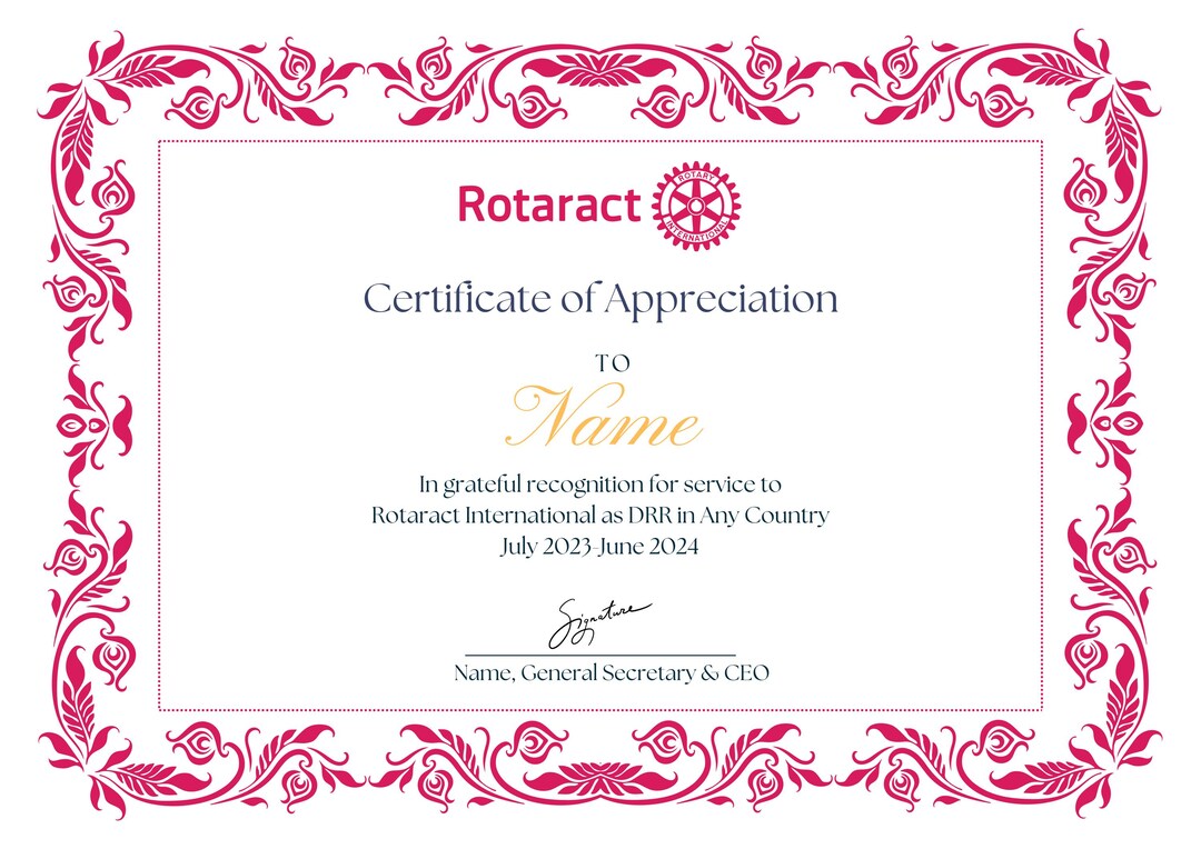 Rotaract Club Member Appreciation Certificate Template Canva Editable ...