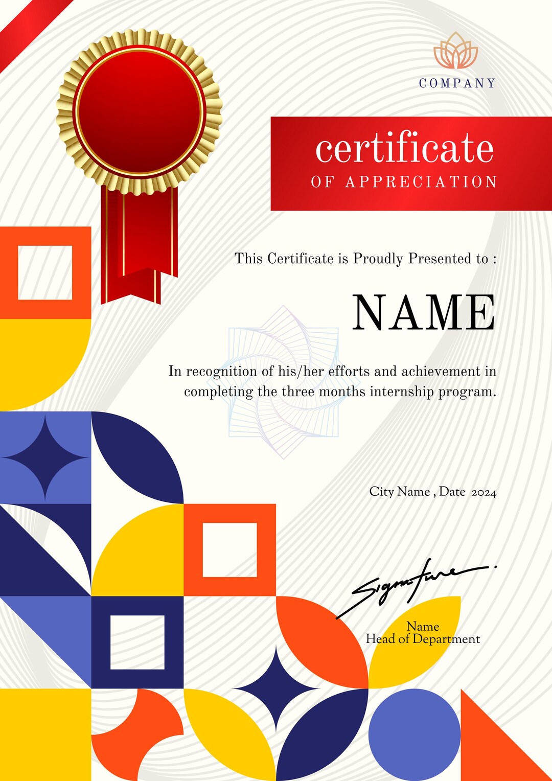 Editable Certificate of Appreciation Customizable Award Template ...