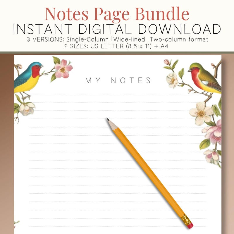 Two Column Notes Template - Etsy