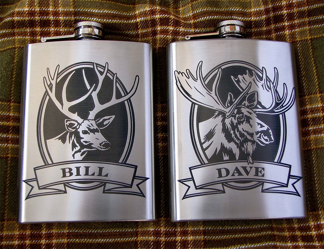 Personalized Elk Flask Birthday Present Gift Idea | Etsy