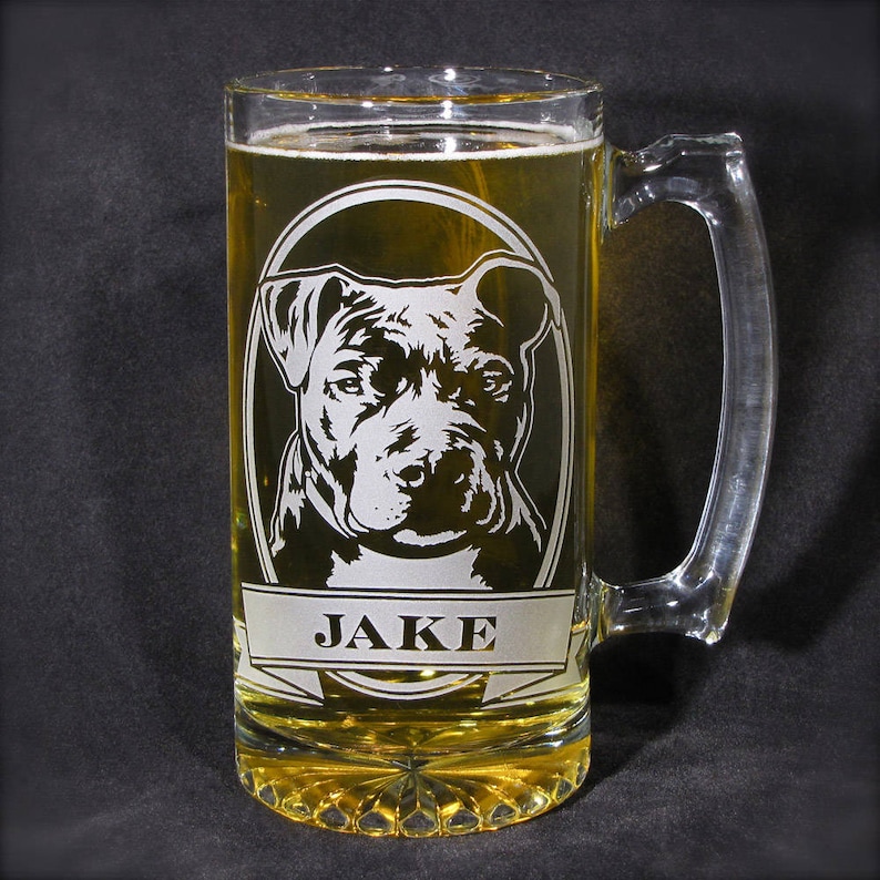 Personalized Labrador Retriever Beer Stein Etched Glass Mug for Dog ...
