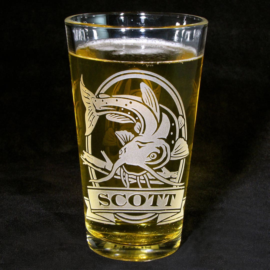 1 Personalized Catfish Beer Glass Birthday Present for Angler ...