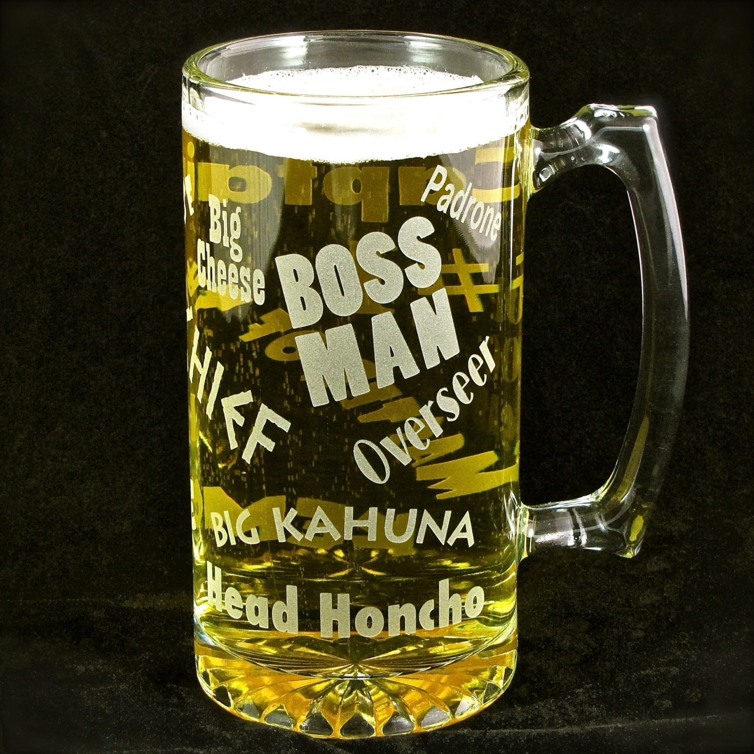 Boss Man Beer Mug Present for Boss, Husband, Dad, Unique Gift for Guys ...