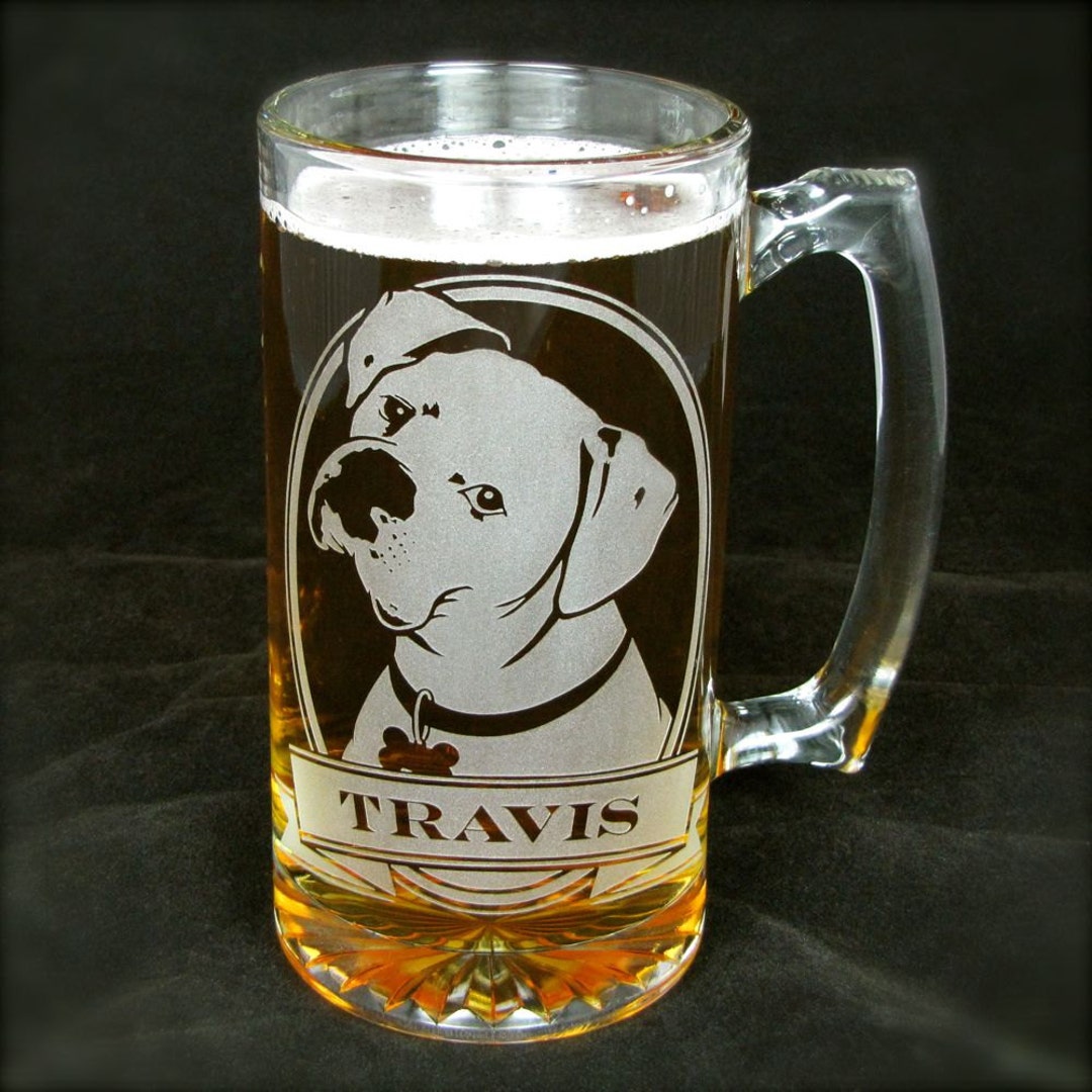 Personalized Boxer Dog Beer Mug Engraved Gift for Dog Lover, Etched ...