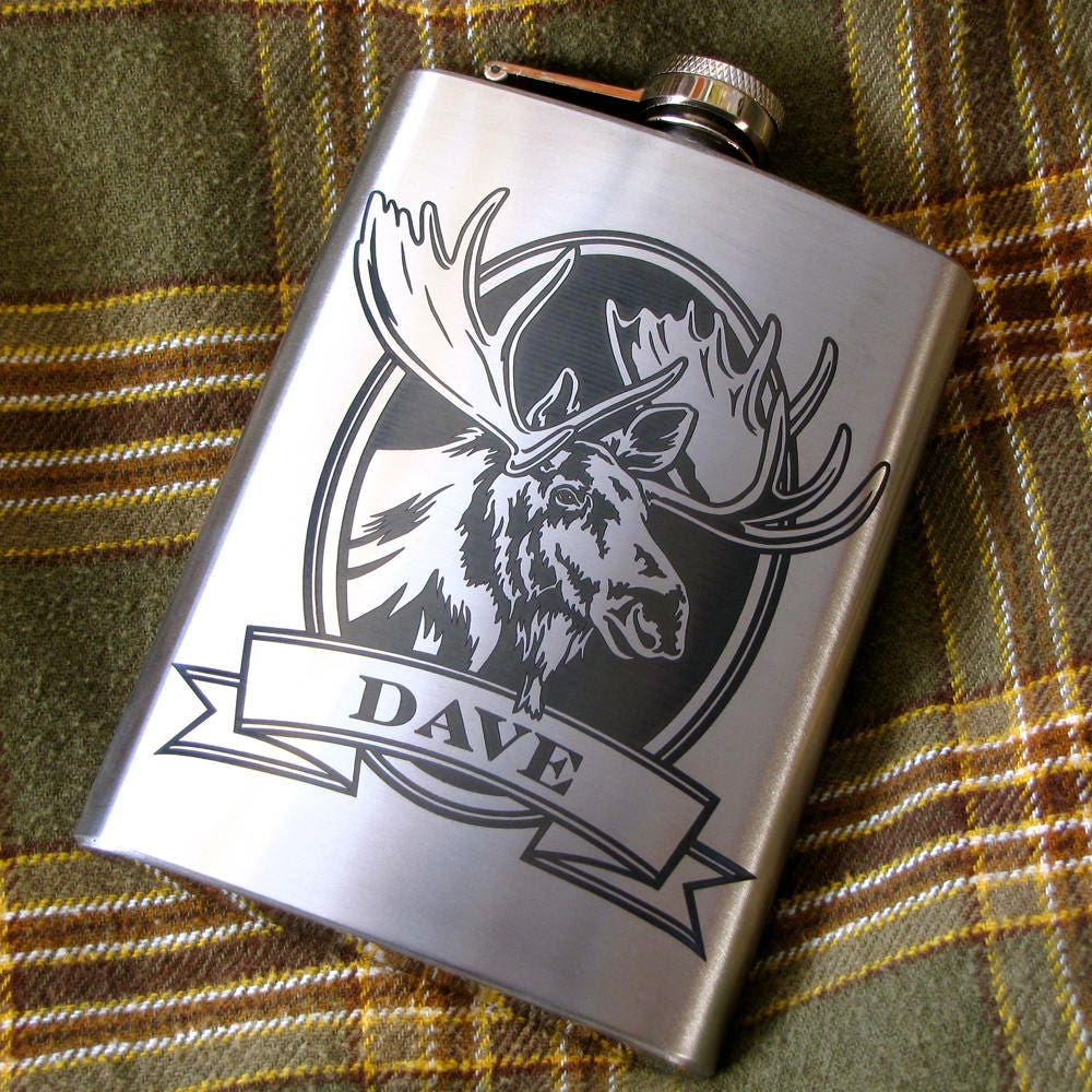 Personalized Elk Flask Birthday Present Gift Idea | Etsy
