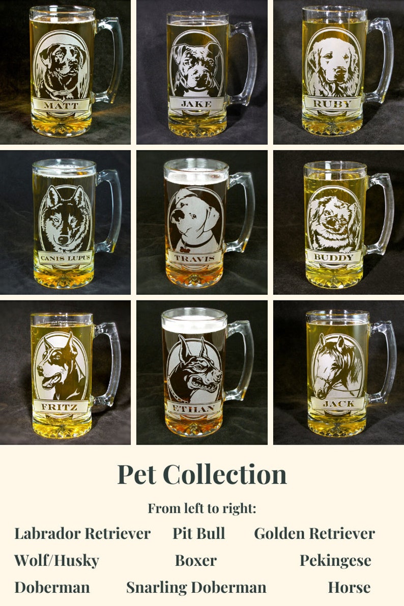 Personalized Boxer Dog Beer Mug Engraved Gift for Dog Lover - Etsy