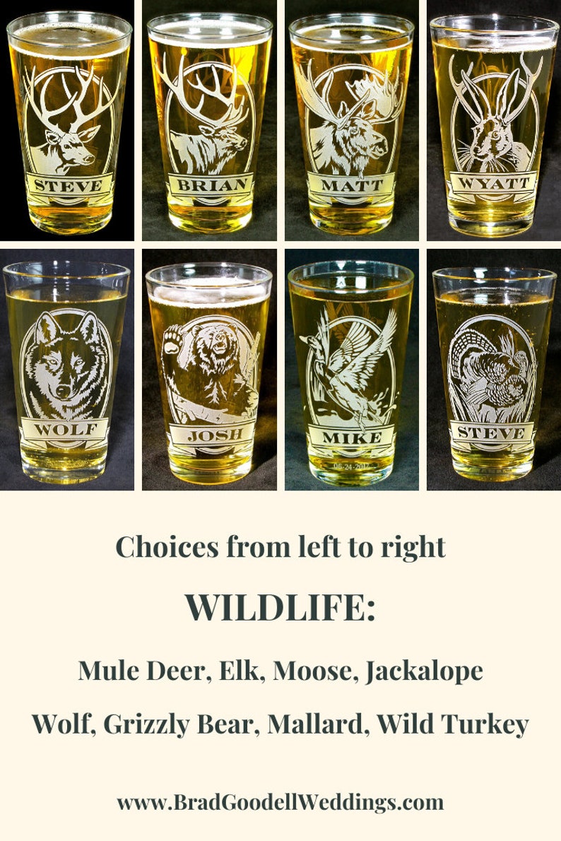 1 Personalized Wolf Beer Glass Birthday Present for Wolf - Etsy
