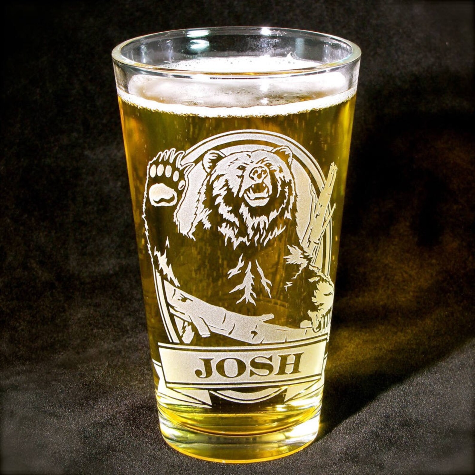 1 Personalized Wolf Beer Glass Birthday Present for Wolf - Etsy