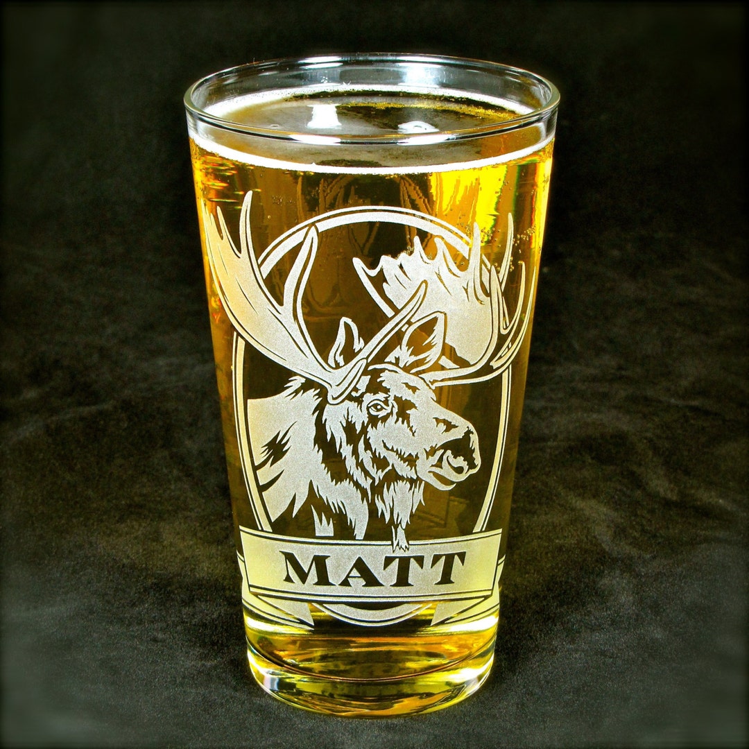 1 Personalized Moose Beer Glass, Best Man, Groomsman Gift for Men ...